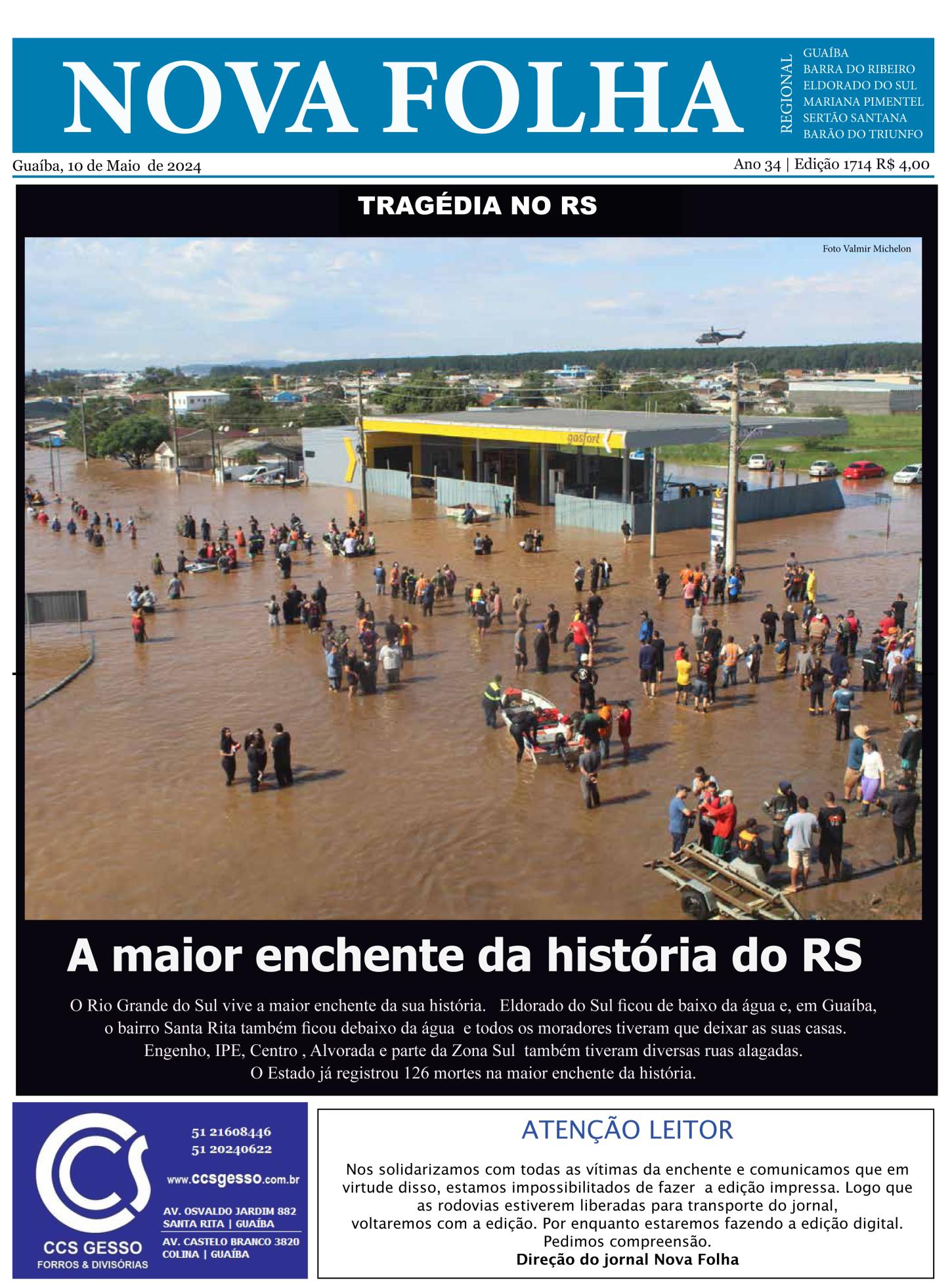 Enchente histórica - Nova Folha